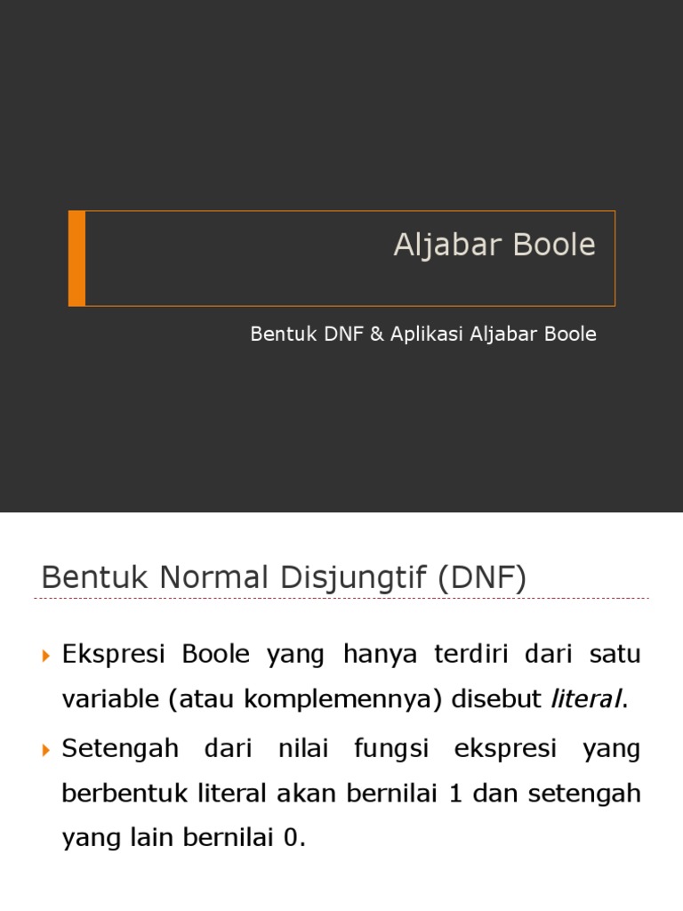 P4.2 Aljabar Boole (Bentuk DNF Dan Aplikasi) | PDF