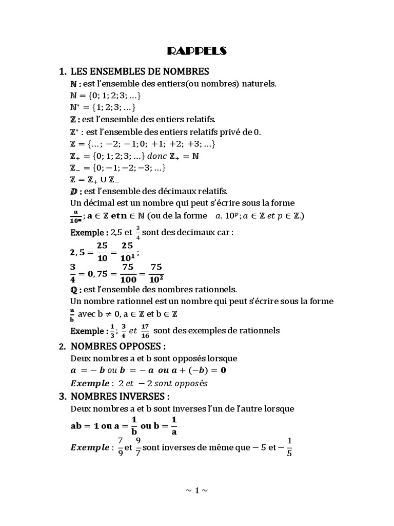 MATH 9è Année | PDF