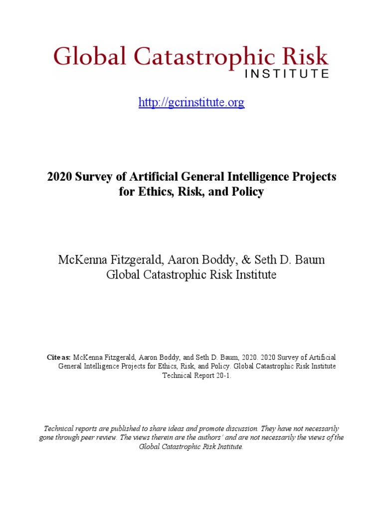 A Survey of Artificial General Intelligence Projects For Ethics, Risk, and Policy | PDF