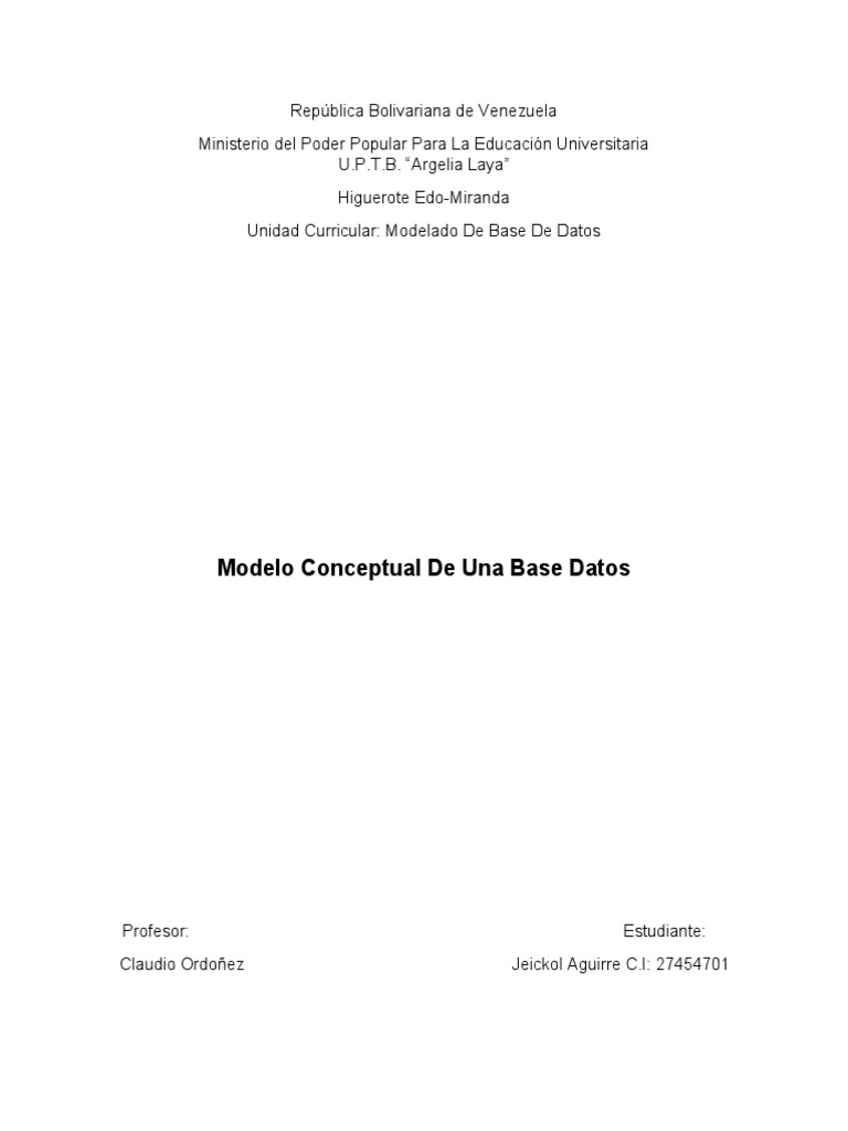 Diseño Conceptual de una base de Datos | PDF