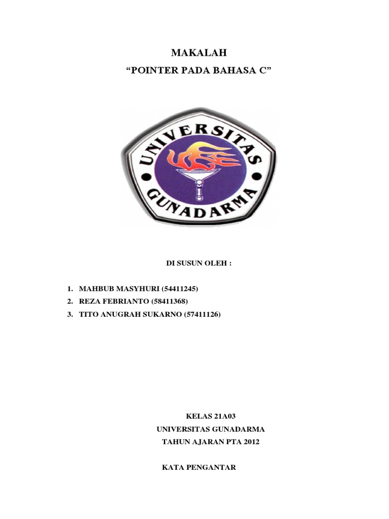 Makalah Pointer Pada Bahasa C | PDF | Komputer