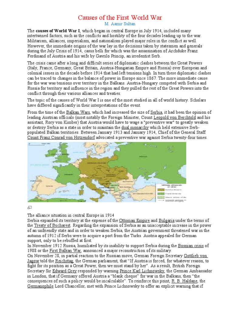 Causes of the First World War | International Relations | International ...