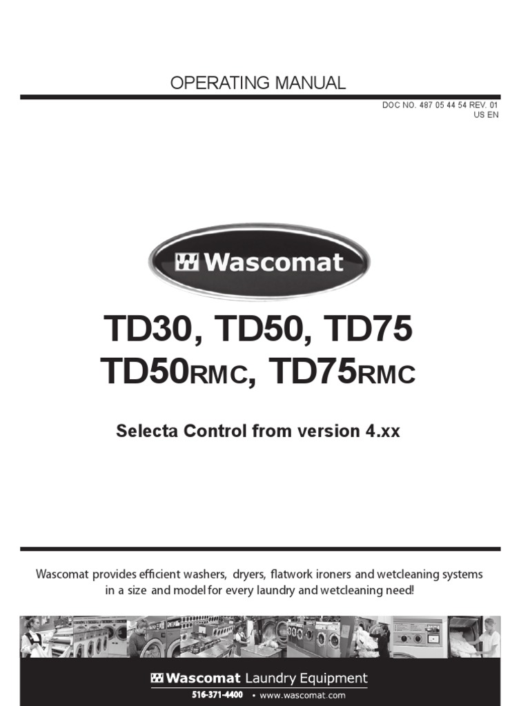 Wascomat dryer manual covers models TD30 TD50 TD75 | PDF | Clothes ...