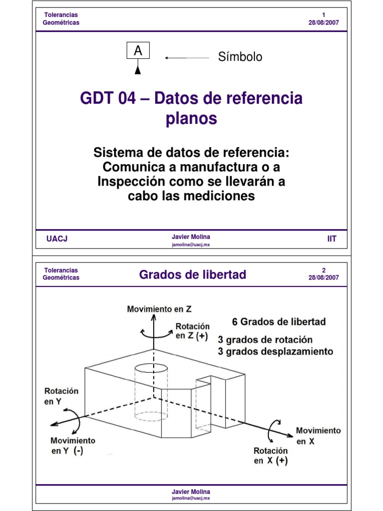 GDT 04 - Datos de Referencia Planares | PDF | Tolerancia de ingeniería ...