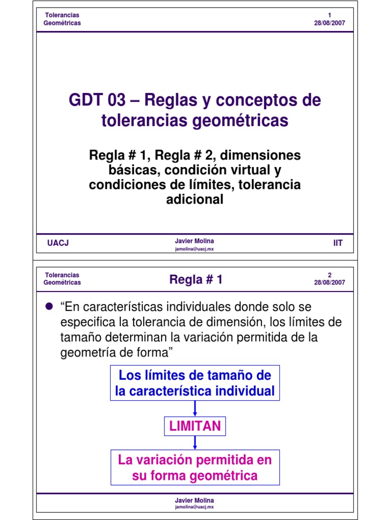 GDT 03 - Reglas y Conceptos de Tolerancias Geométricas | PDF