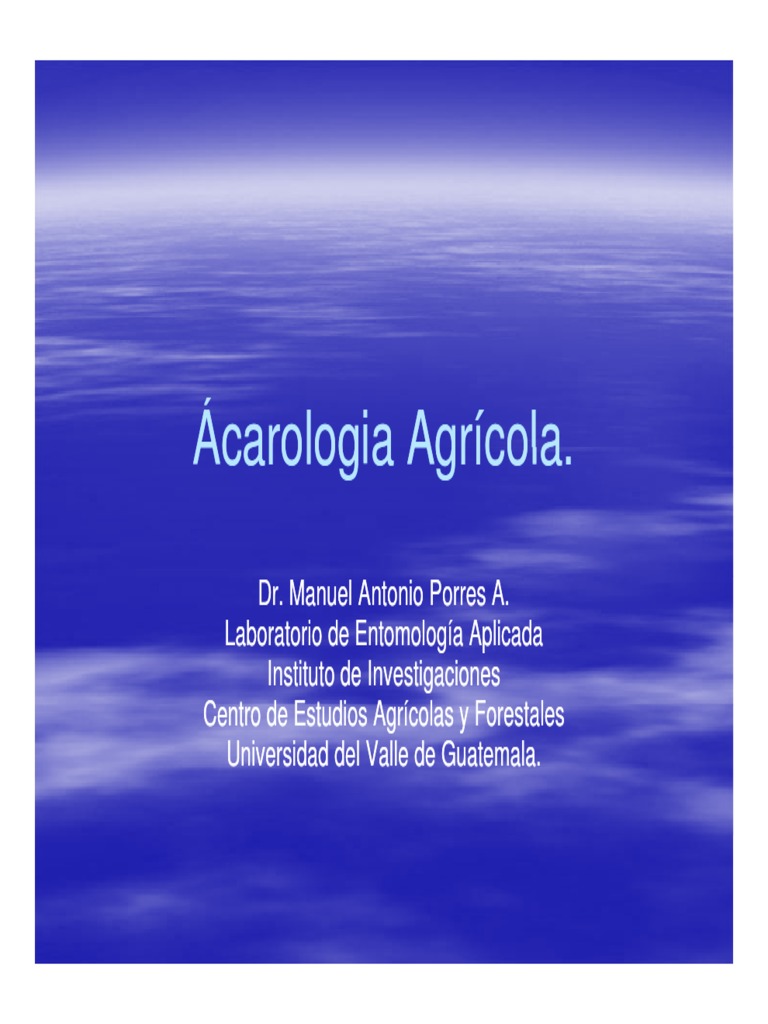 Acarología Agrícola y su Impacto | PDF | Salud y bienestar | Ciencia y ...