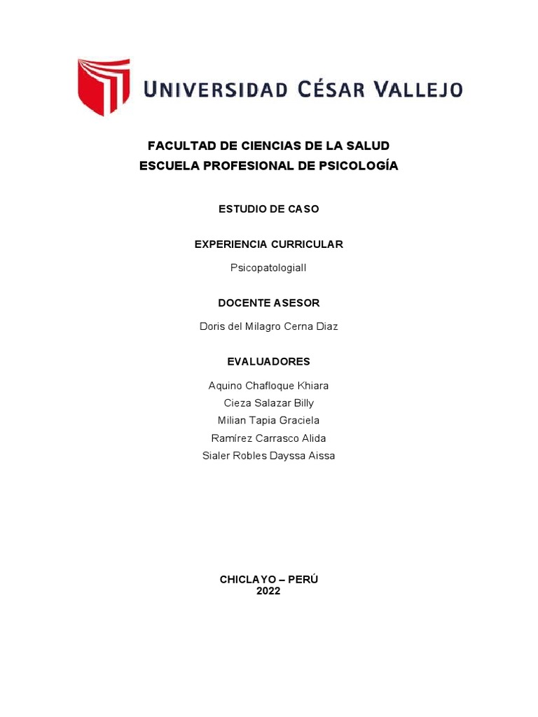 Estudio de Caso: Psicopatología II | PDF | Cociente de inteligencia ...