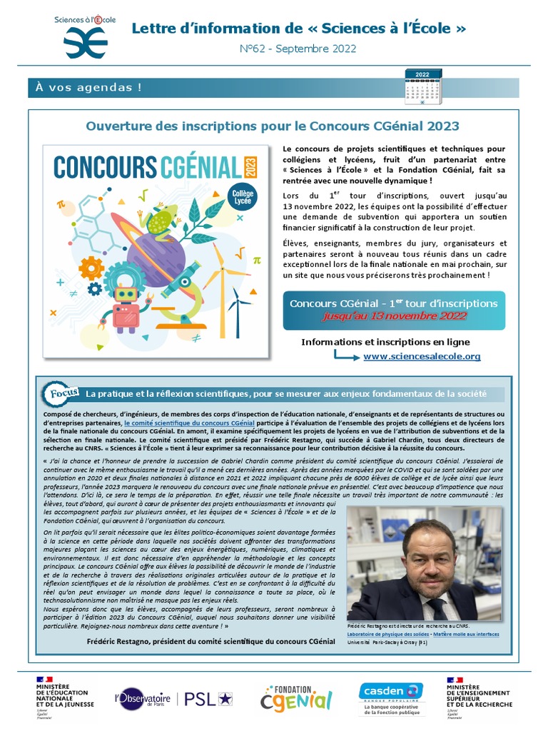 Lettre D'info - SaE - n62 | PDF | Science