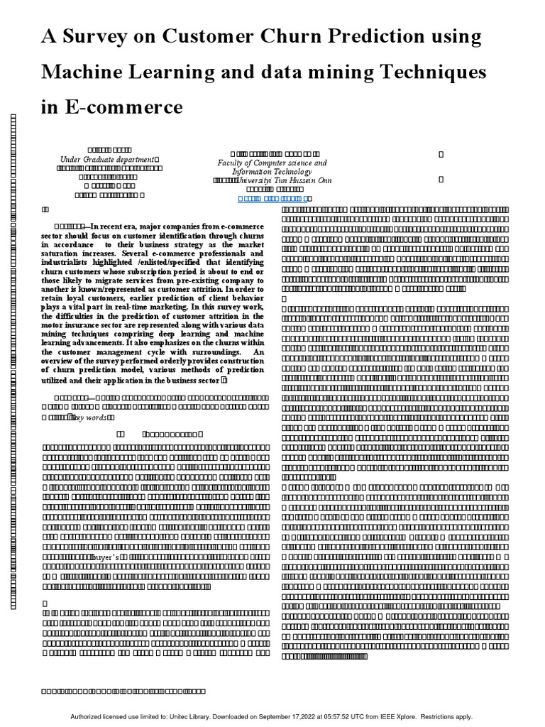 A Survey On Customer Churn Prediction Using Machine Learning and Data ...