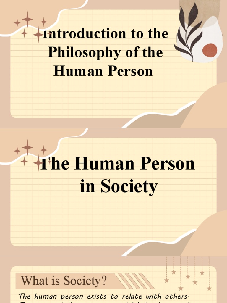 Philosophy of the Human Person in Society | PDF