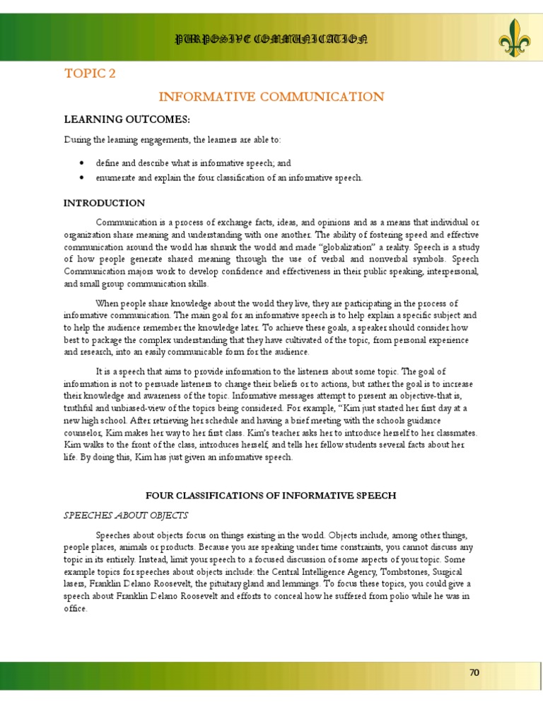 Informative & Persuasive Speech | PDF