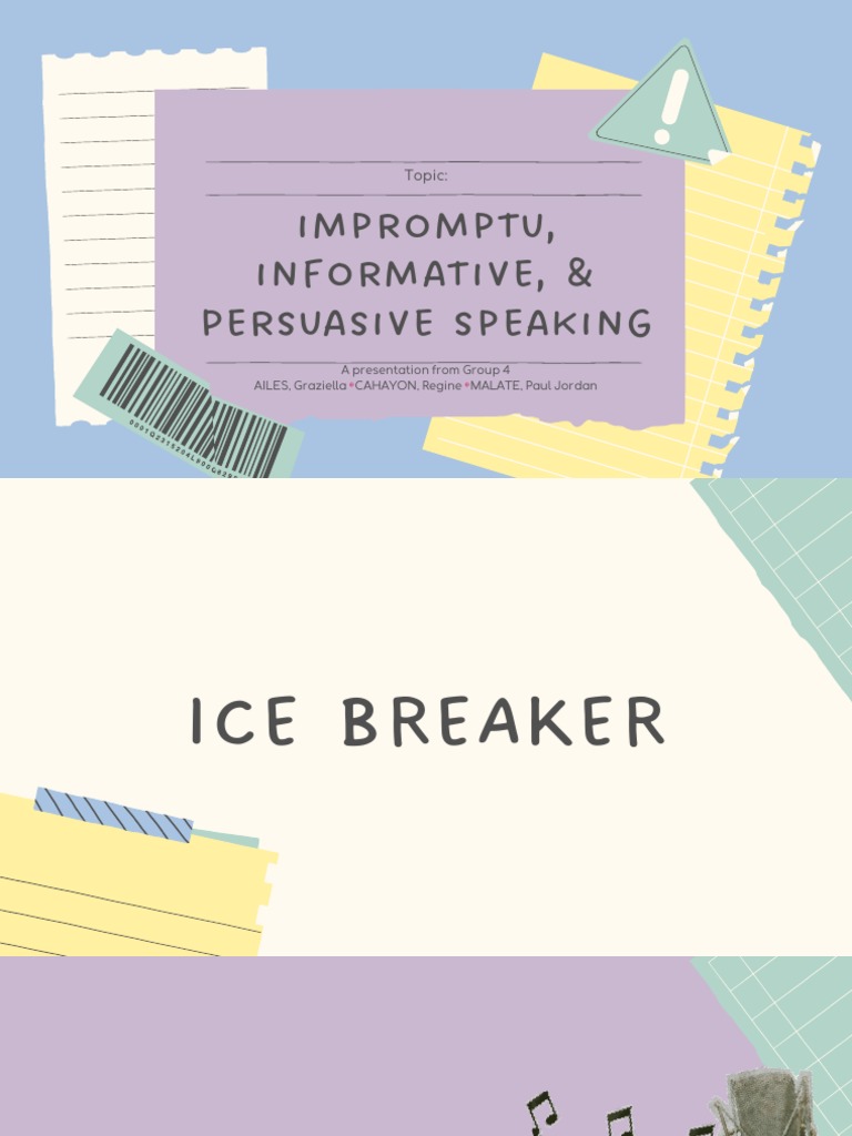 Impromptu Informative and Persuasive Speech | PDF | Career & Growth ...