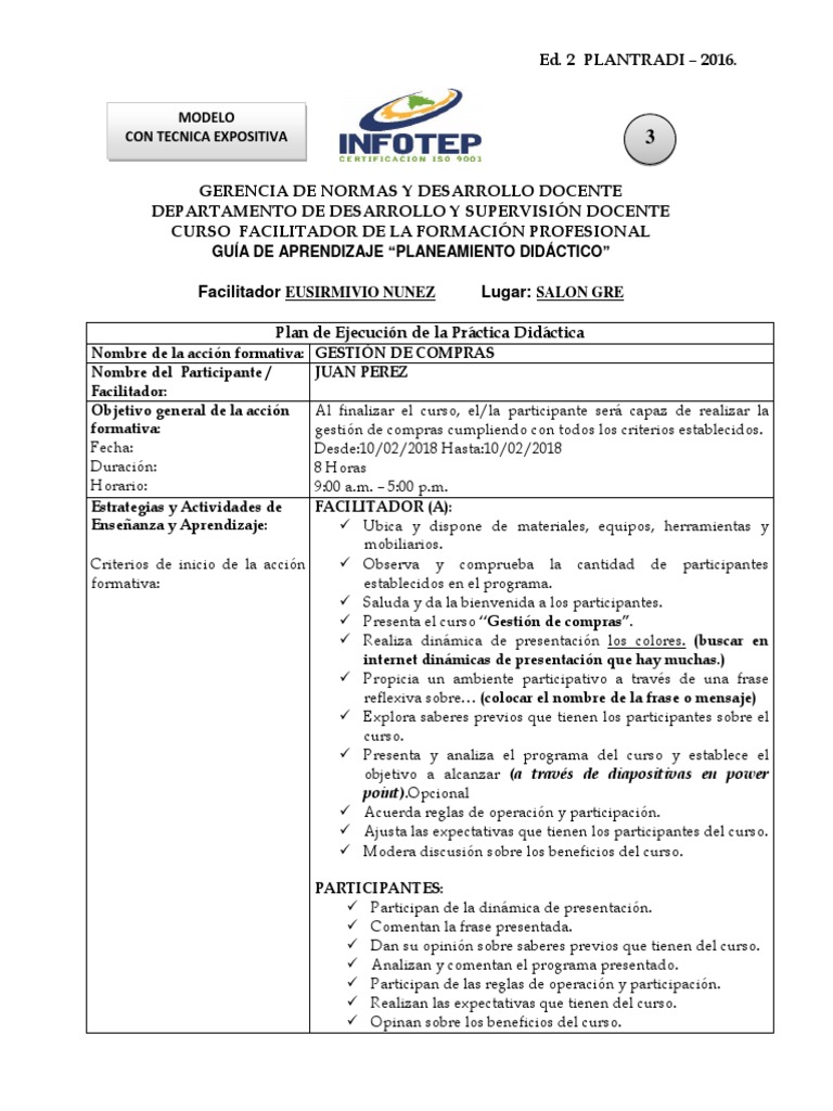 Modelo Practica Didactica 2018 | PDF | Evaluación | Método de enseñanza