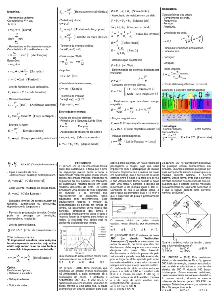 Material de Revisão de Física para Enem 2023 | PDF | Ondas | Calor