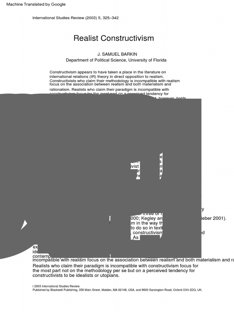 Realist Constructivism | PDF | Philosophical Realism | Positivism