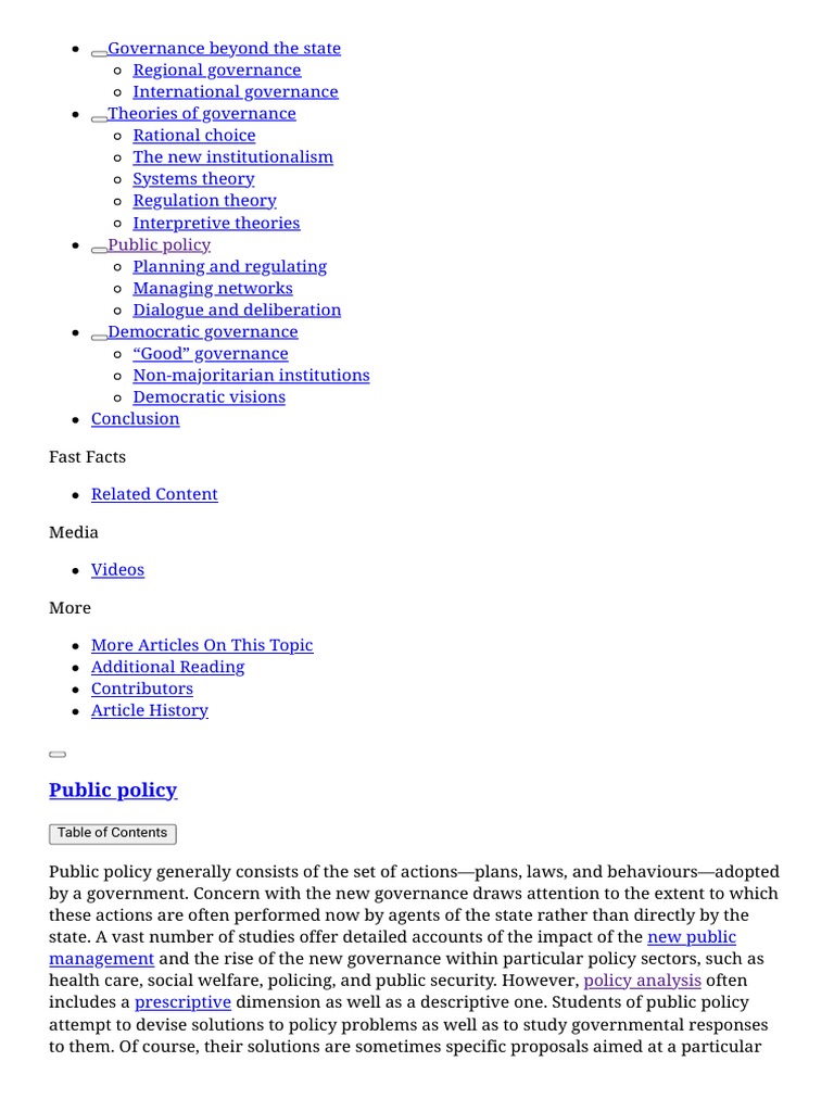 Public policy and governance approaches | PDF | Governance | Policy