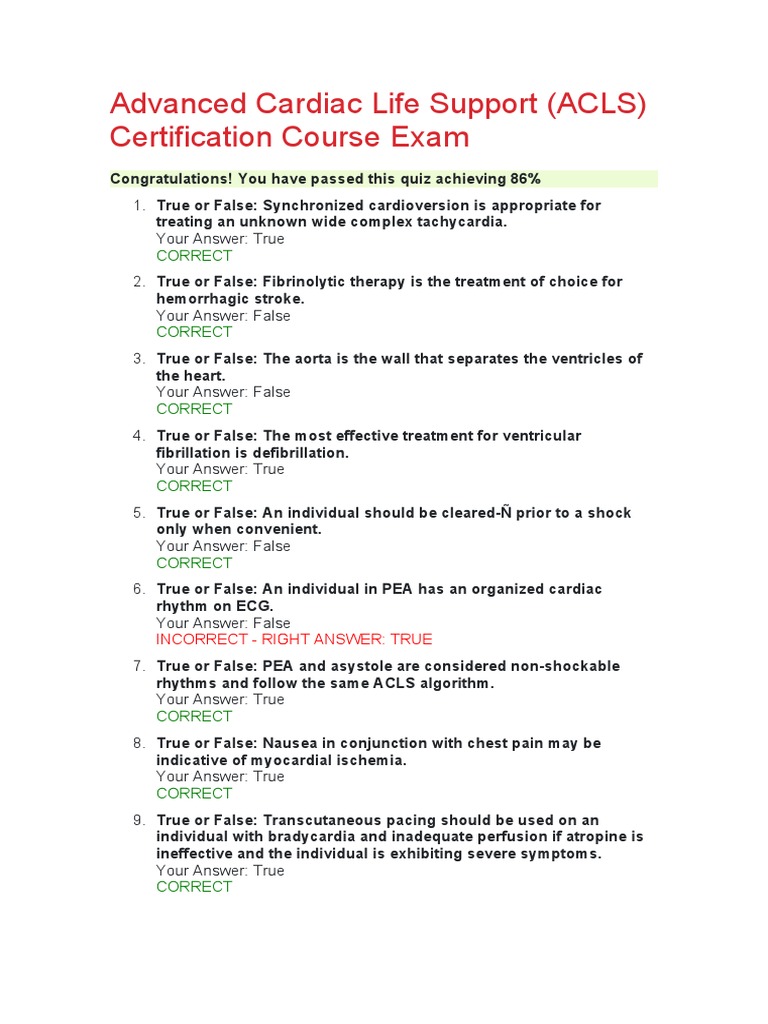 EXAMEN 2 Advanced Cardiac Life Support | PDF | Cardiopulmonary ...