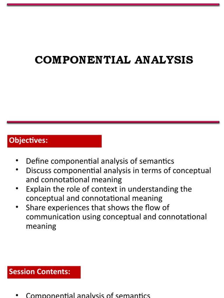 Componential Analysis | PDF
