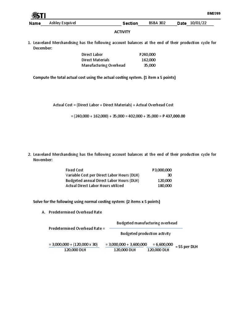 01 Activity 2 Costing and Pricing | PDF | Market (Economics) | Business Process