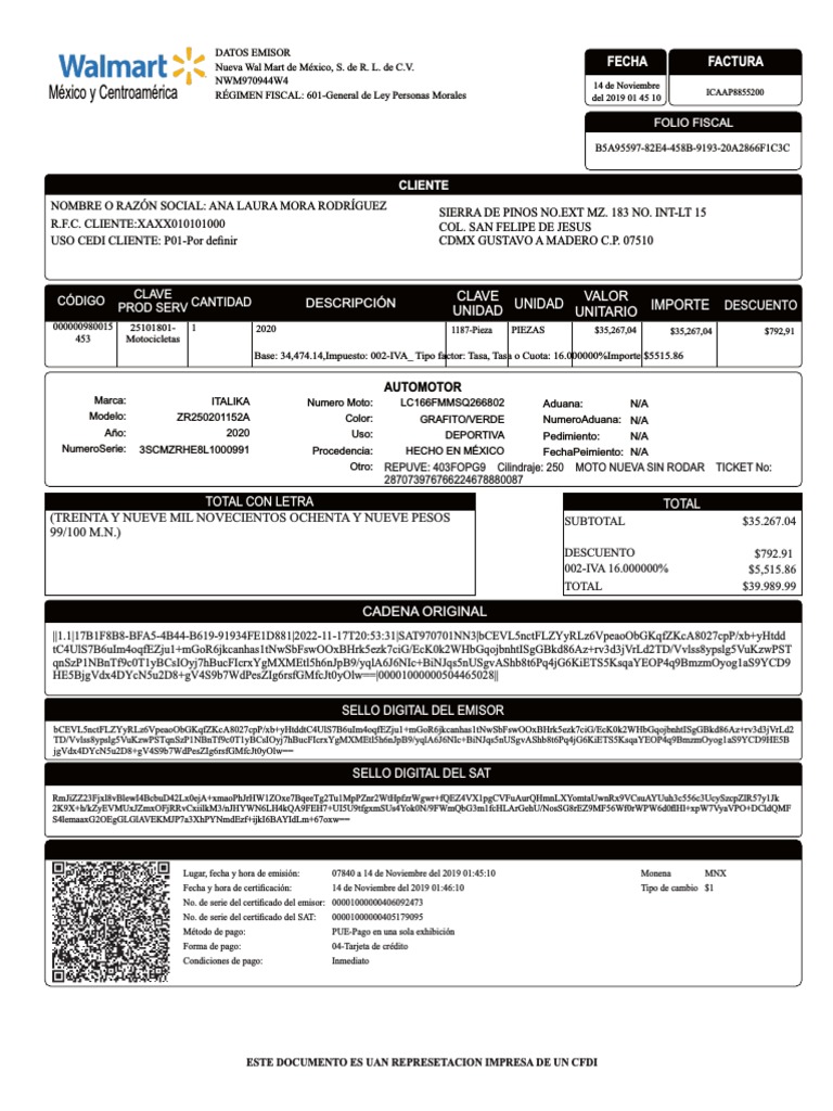 Factura Walmart | PDF