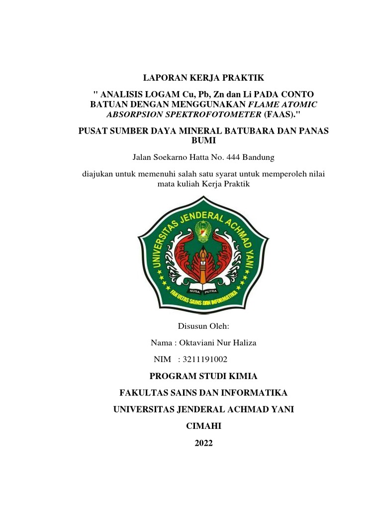 Analisis Logam Cu, Pb, Zn, Li dengan FAAS | PDF