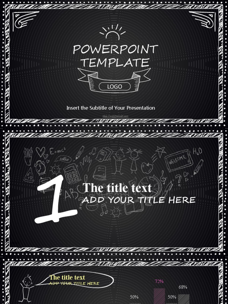 Hand Drawn Blackboard PowerPoint Templates | PDF | Text | Communication ...