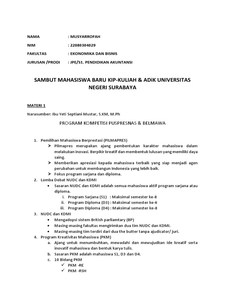 Resume Materi Sambakip 2022 Hari Ke-1 | PDF