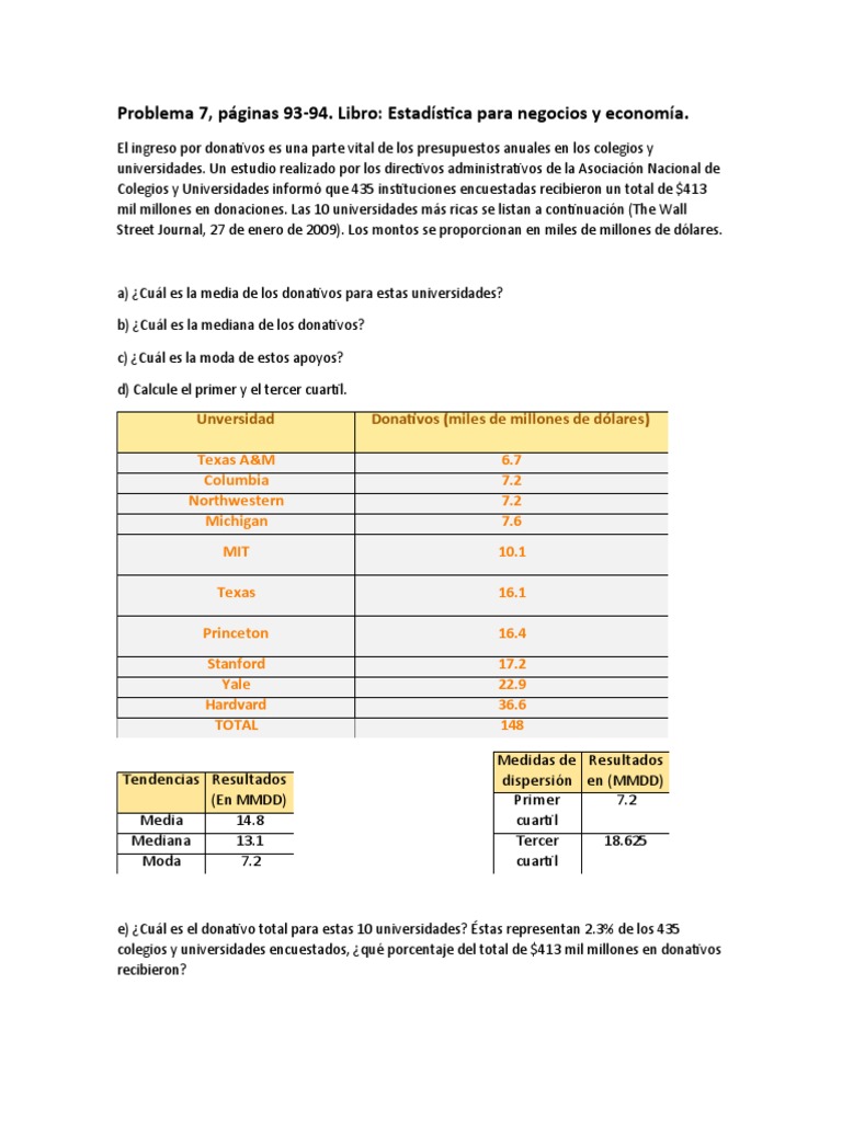 Problema 7, Estadística para Ingeniería. | PDF | Economias