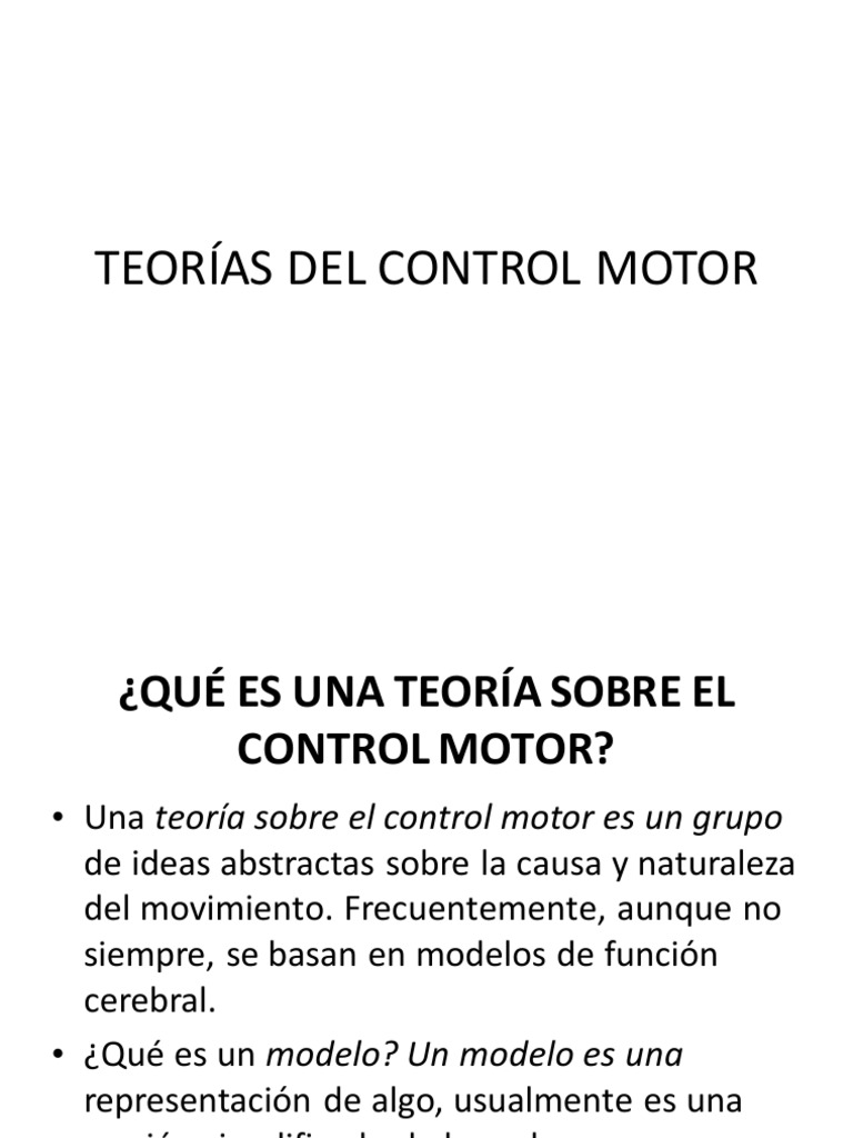 Teorias Del Control Motor | Descargar gratis PDF | Teoría | Comportamiento
