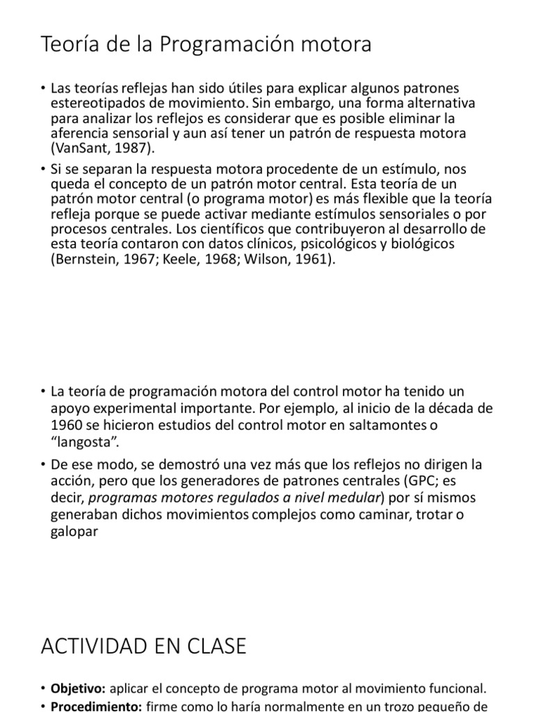 Teoría de La Programación Motora | PDF | Comportamiento | Teoría