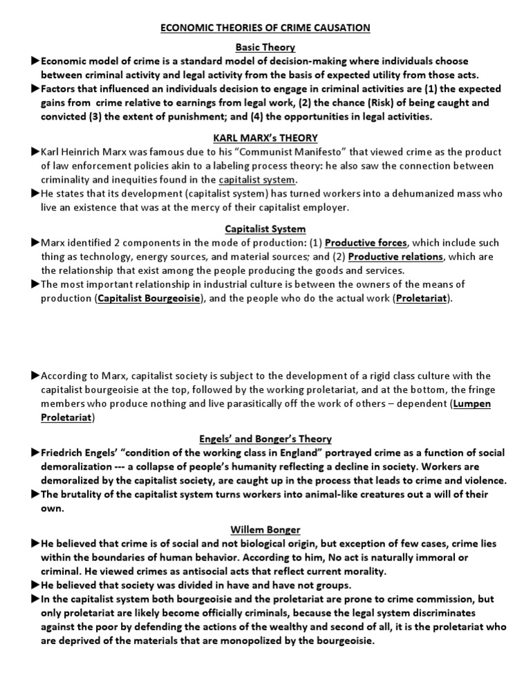 Economic Theories of Crime Causation | PDF | Crimes | Crime & Violence