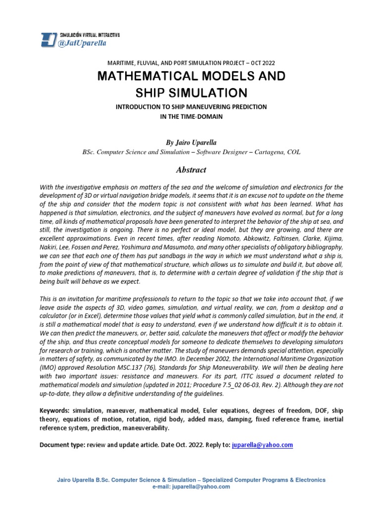 Math Models and Ship Simulation | PDF