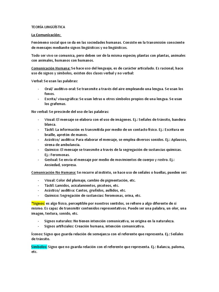 Teoria Linguistica | PDF | Comunicación | Habla