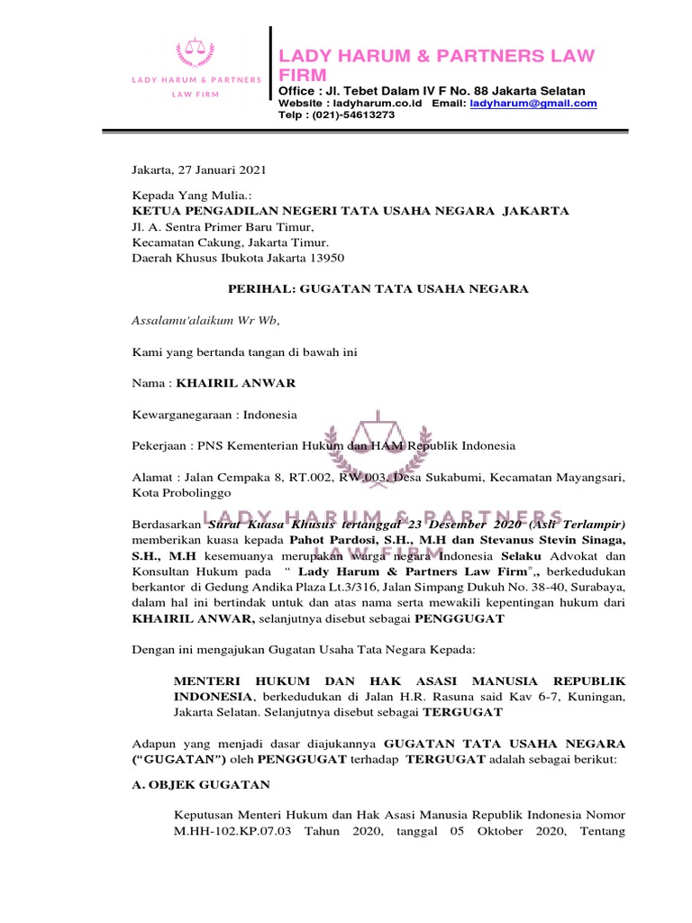 Gugatan TUN KEL.1 | PDF