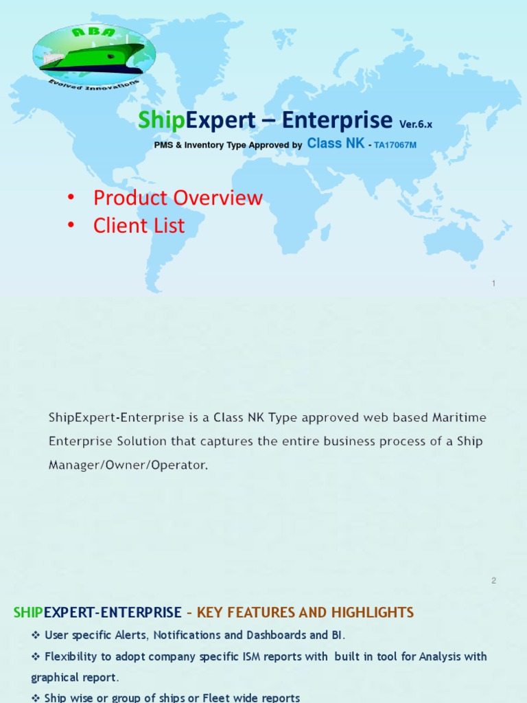 FSS - SEE - Ship MGT Software Overview - Client List | PDF