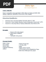 Agre Disha Resume | PDF