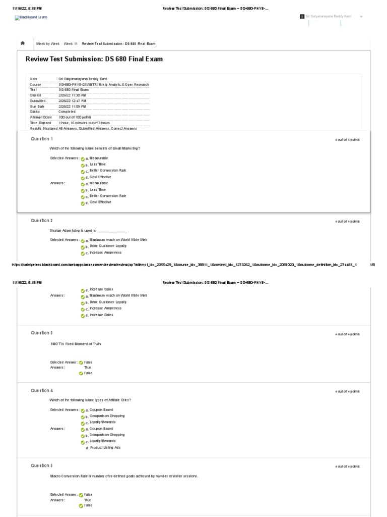 Review Test Submission - DS 680 Final Exam - DS-680-PHYB-.. | PDF ...