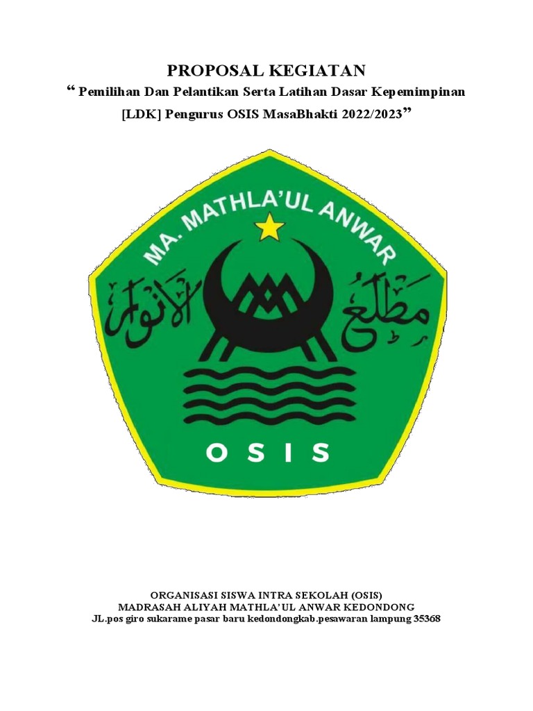 PROPOSAL Pelantikan Osis | PDF