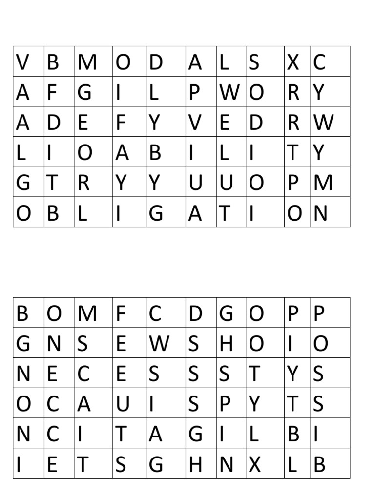 Word Search Modals | PDF