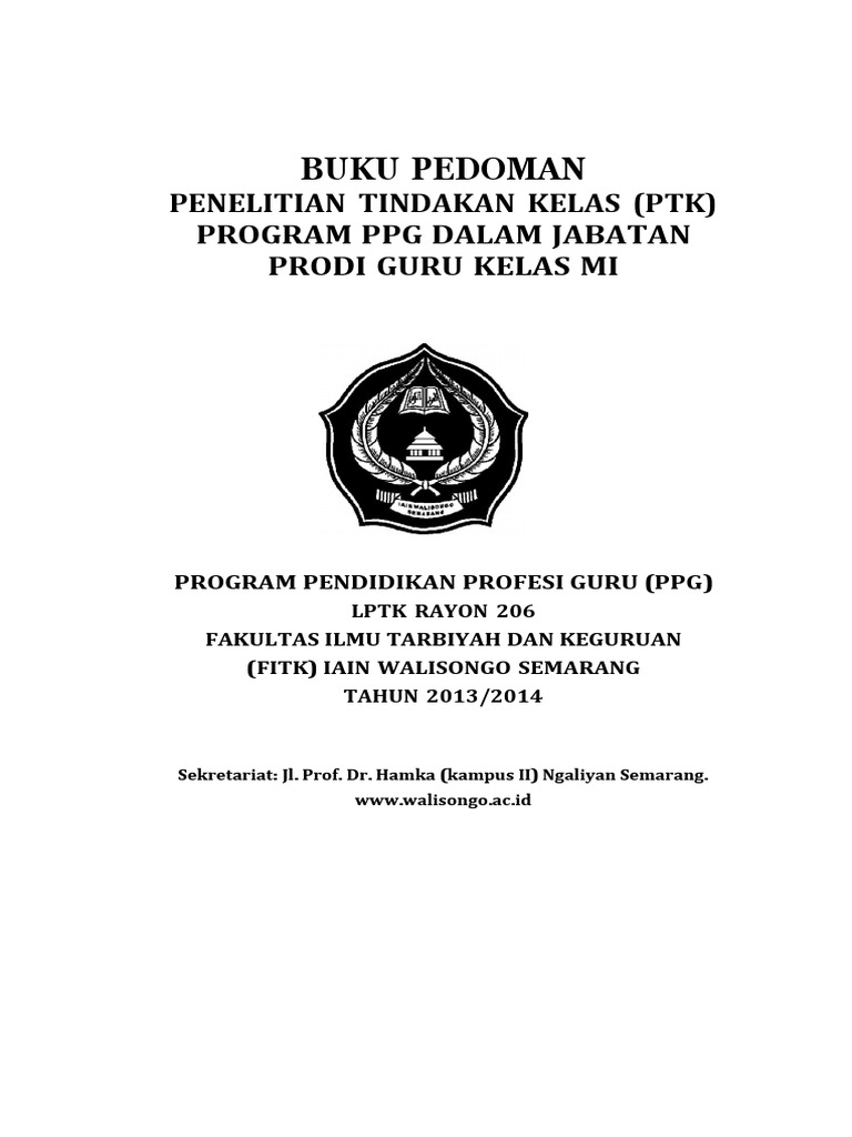 Buku Pedoman Penelitian Tindakan Kelas Ptk Program Ppg Dalam Jabatan