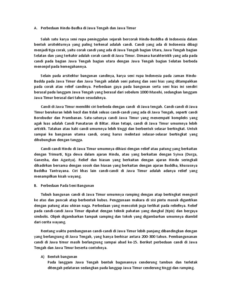 Perbedaan Hindu Budda Jatim Dan Jateng | PDF