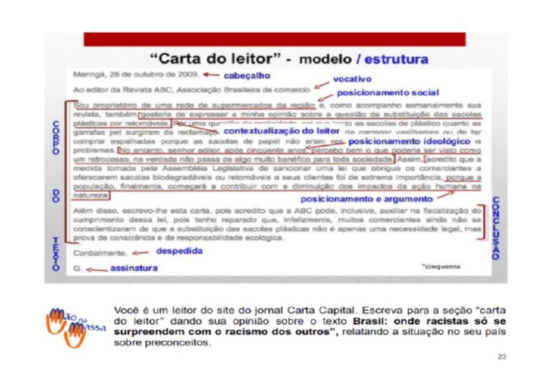 Estrutura Da Carta Ao Leitor | PDF
