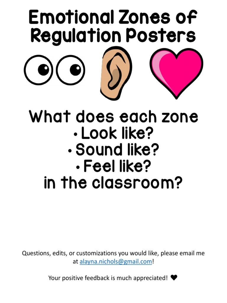 Zonesof Regulation Classroom Posters | PDF