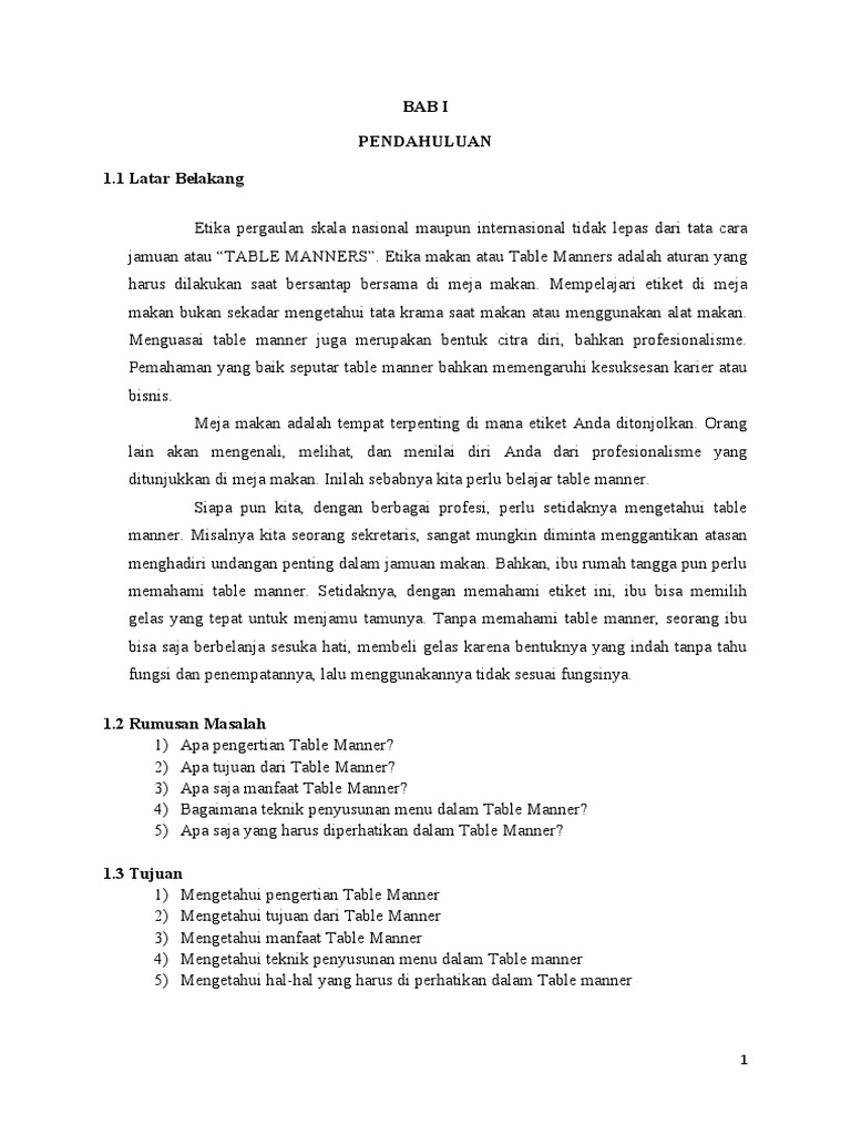 Makalah Table Manner | PDF