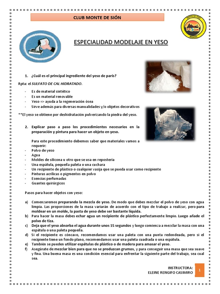 Pasos para Modelar en Yeso | PDF | Yeso | Materiales