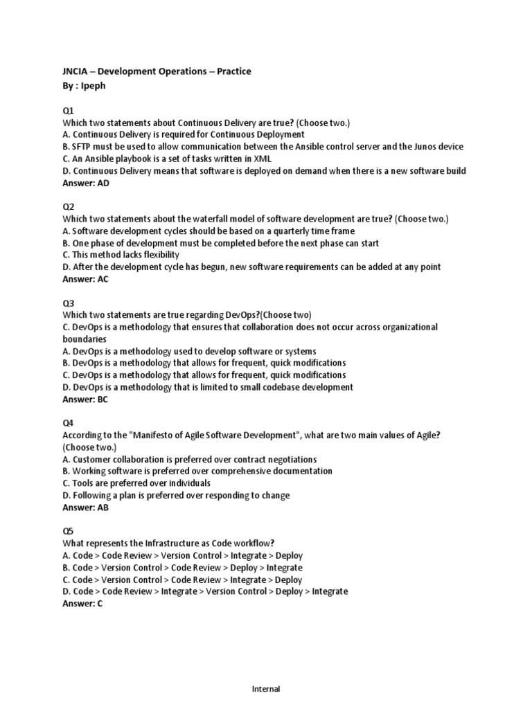 JNCIA DevOps Practice | PDF