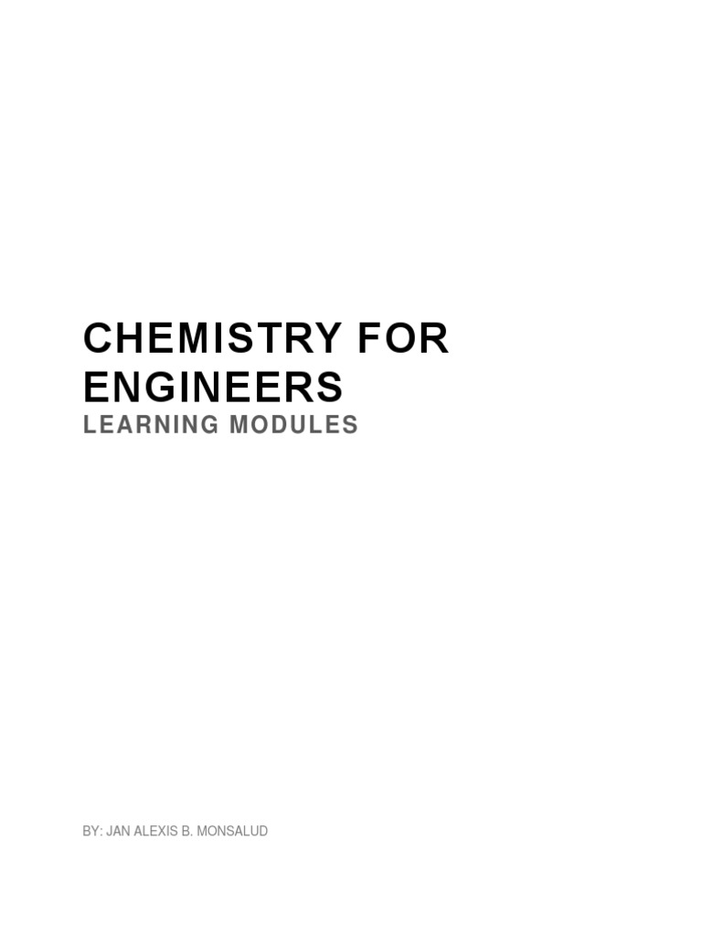 Chemistry For Engineers Learning Modules | PDF | Fuels | Coal