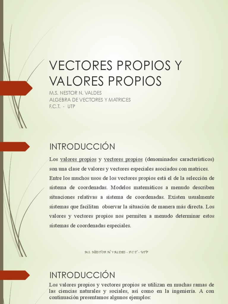 2.4. Vectores Propios y Valores Propios 2 | PDF | Valores propios y vectores propios | Vector ...
