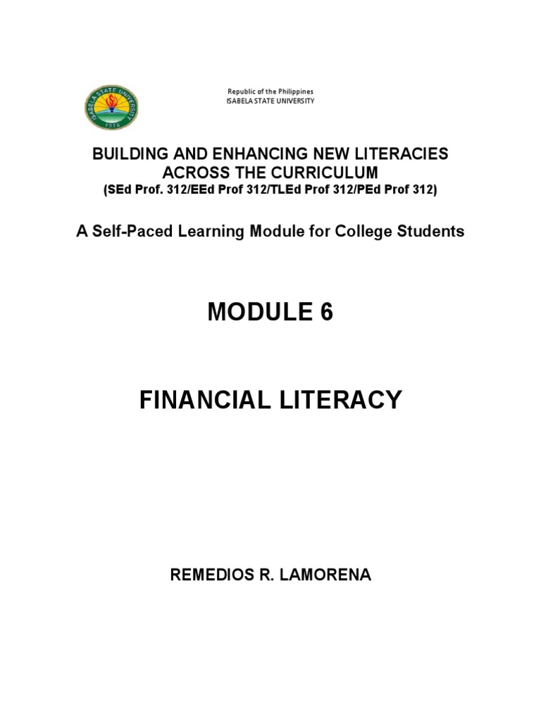 Financial Literacy Module for Students | PDF | Financial Literacy ...