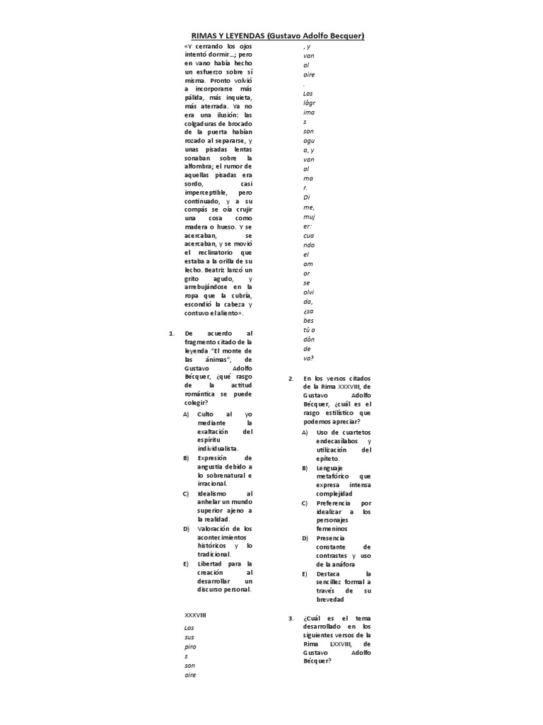 Romanticismo Español - Adolfo Becker | PDF | Poesía | Romanticismo